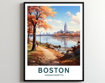 Boston Travel Print Wall Art Boston Wall Hanging Home Décor Boston Gift ...