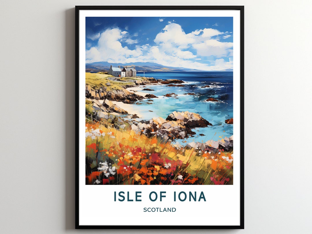 Isle of Iona Travel Print Wall Art Isle of Iona Wall Hanging Home Décor ...