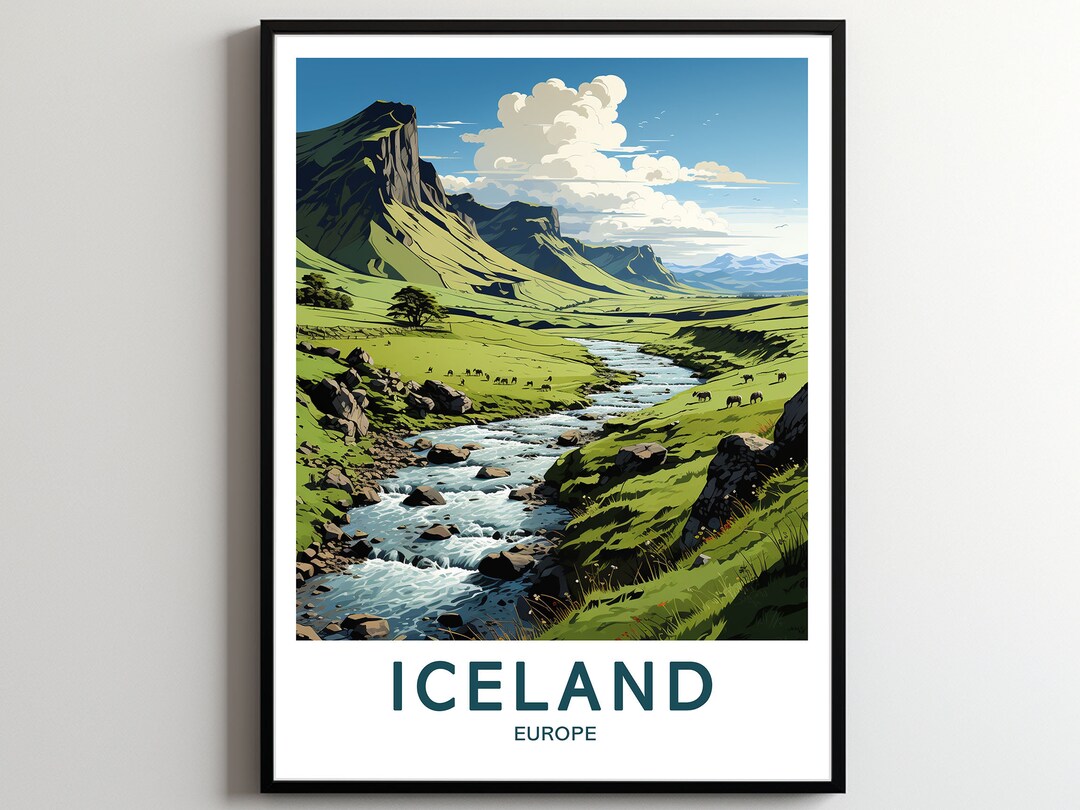 Iceland Travel Print Wall Art Iceland Wall Hanging Home Décor Iceland ...