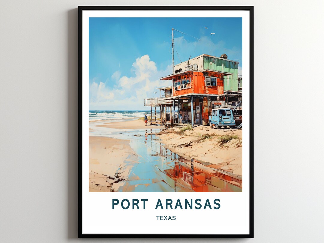 Port Aransas Travel Print Wall Art Port Aransas Wall Hanging Home Décor ...