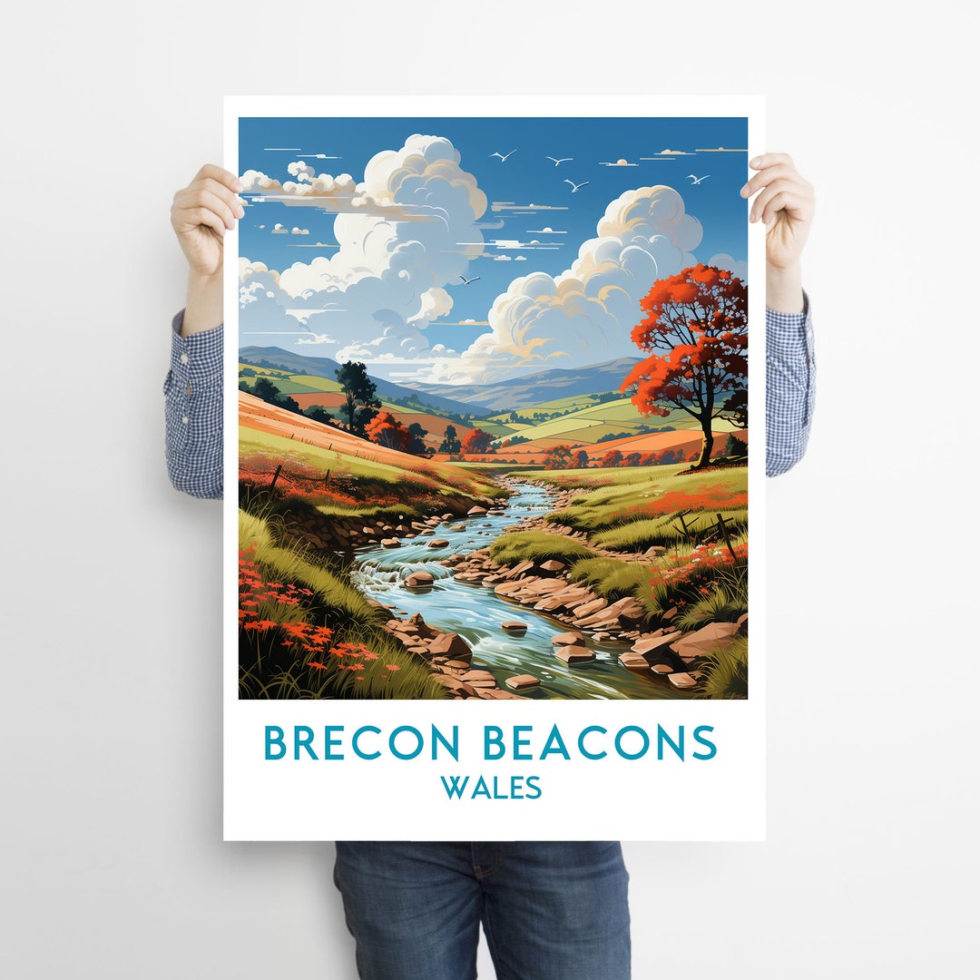 Brecon Beacons Travel Print Wall Art Brecon Beacons Wall Hanging Home ...