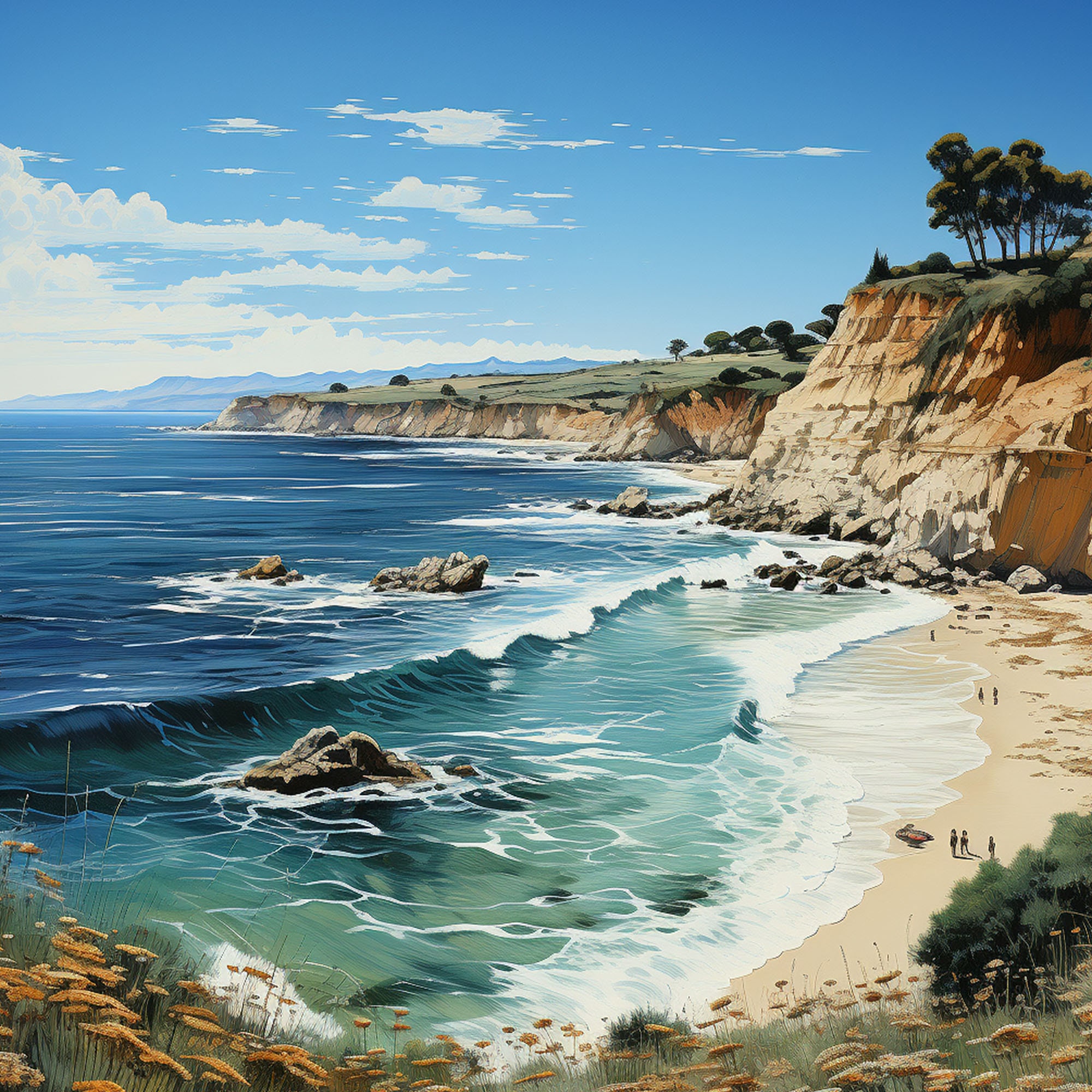 Carmel Beach Travel Print Wall Art Carmel Beach Wall Hanging Home Décor ...