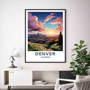 Denver Travel Print Wall Art Denver Wall Hanging Home Décor Denver Gift ...