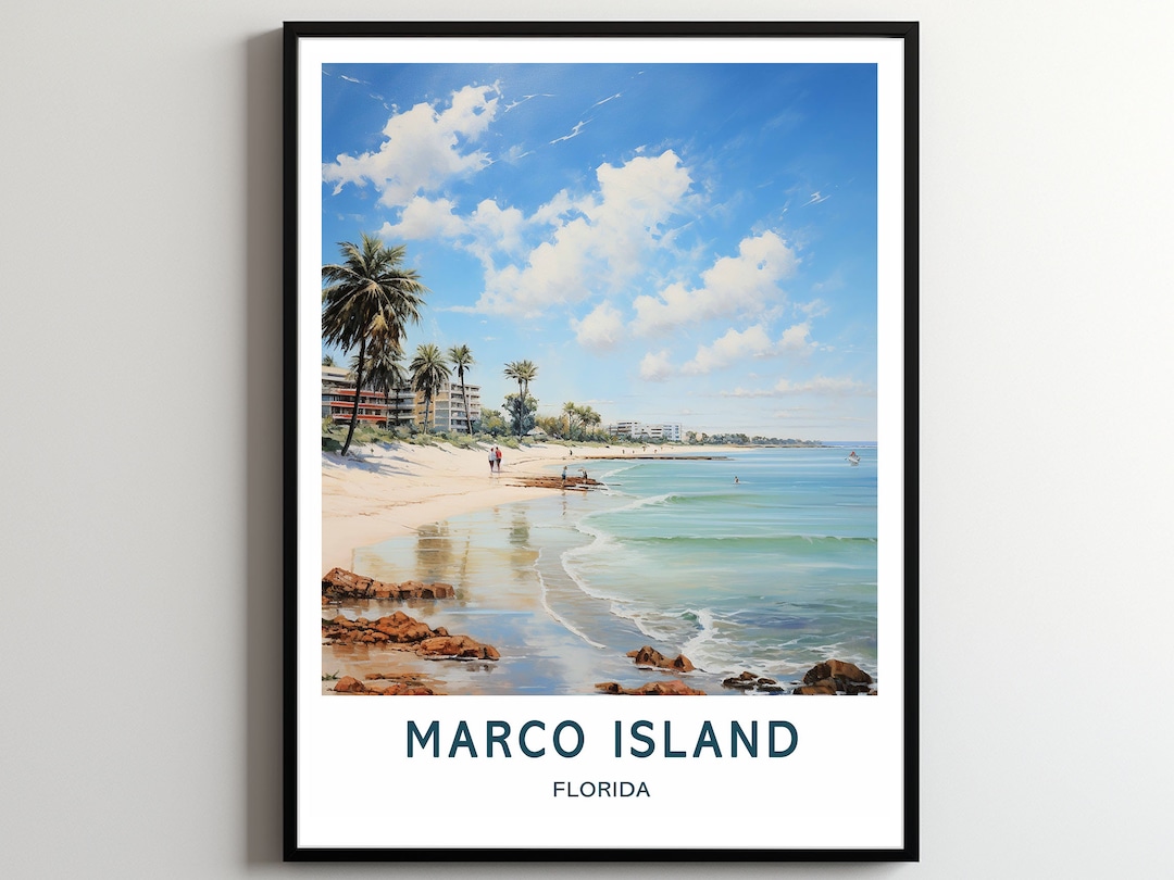 Marco Island Travel Print Wall Art Marco Island Wall Hanging Home Décor ...