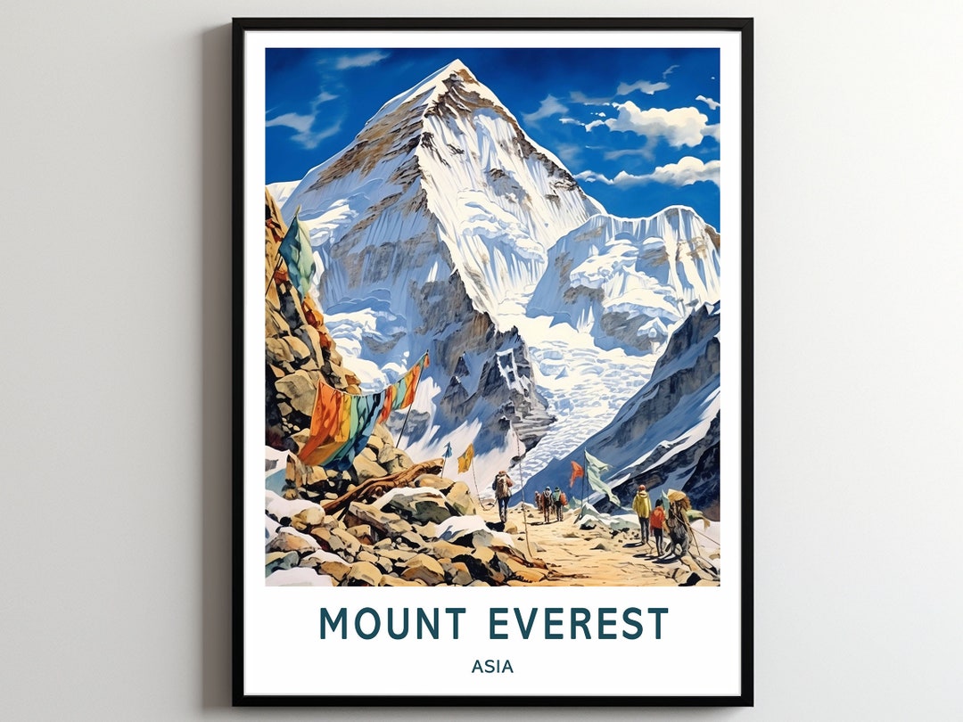 Mount Everest Travel Print Wall Art Mount Everest Wall Hanging Home ...