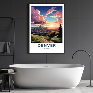 Denver Travel Print Wall Art Denver Wall Hanging Home Décor Denver Gift ...