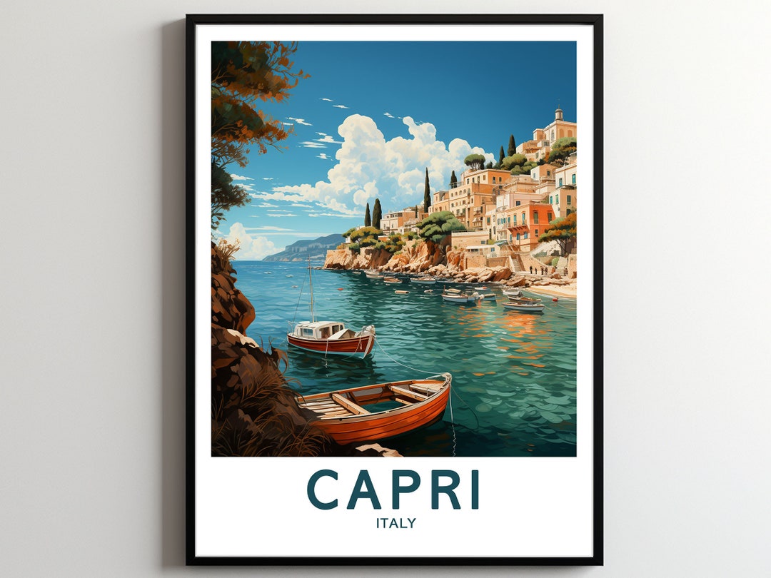 Capri Travel Print Wall Art Capri Wall Hanging Home Décor Capri Gift Art Lovers Italy Art Poster ...