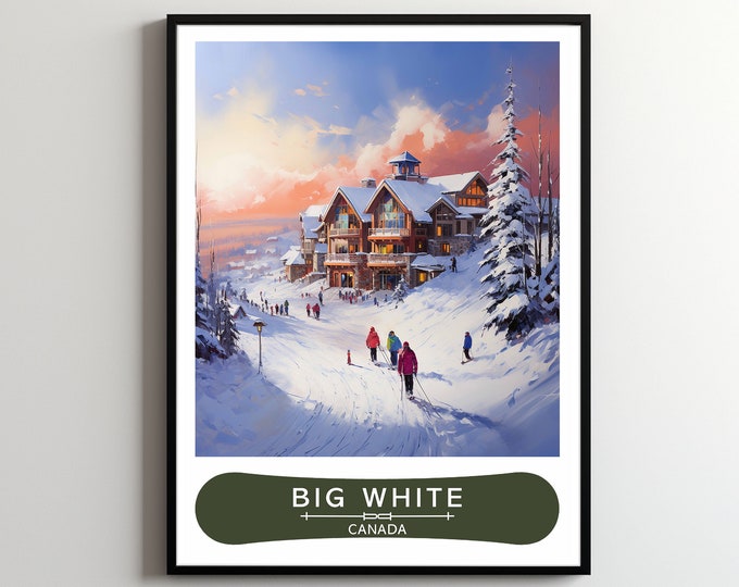 Big White BC Printable Ski Resort Map, Big White Digital Download Ski ...