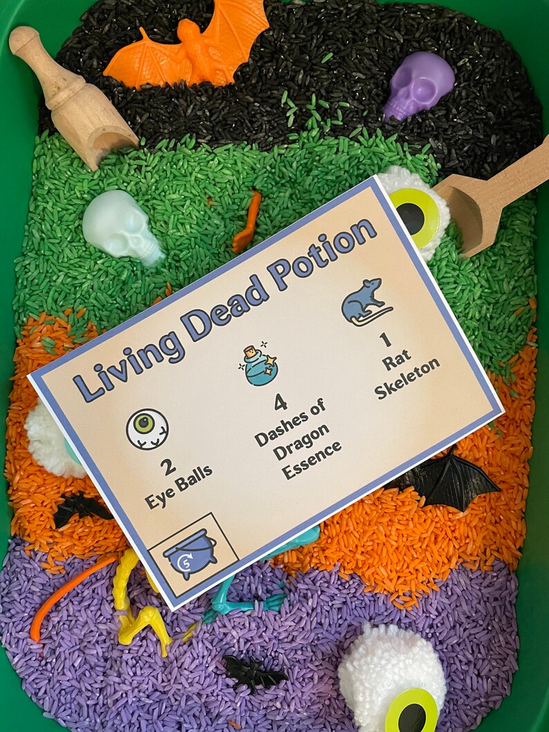 Halloween Sensory Play Potion Recipe Cards - Set of 3 Printable Potions ...