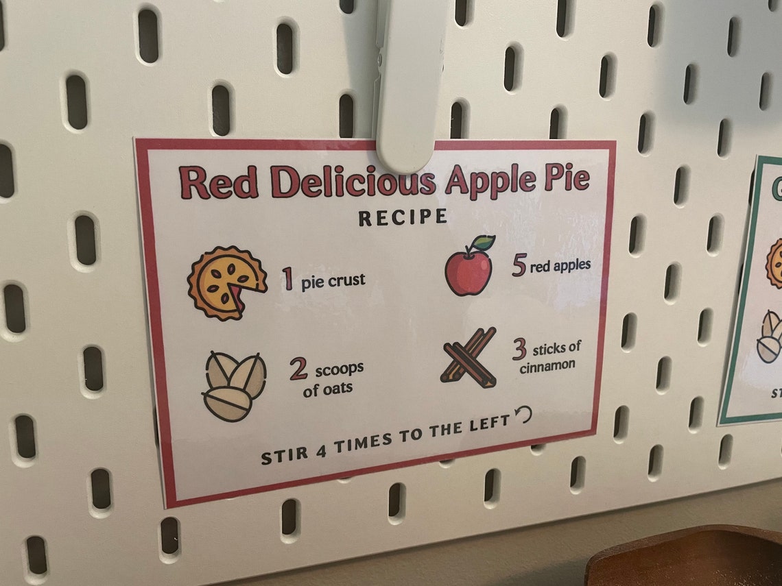 Apple Pie Sensory Bin Recipe Cards - Set of 3 - Printable (digital ...
