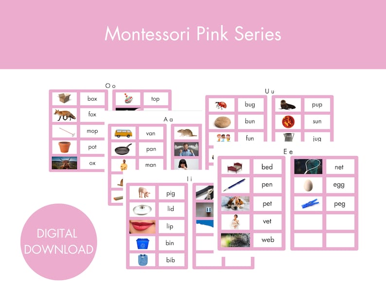 Montessori Pink Series - Etsy