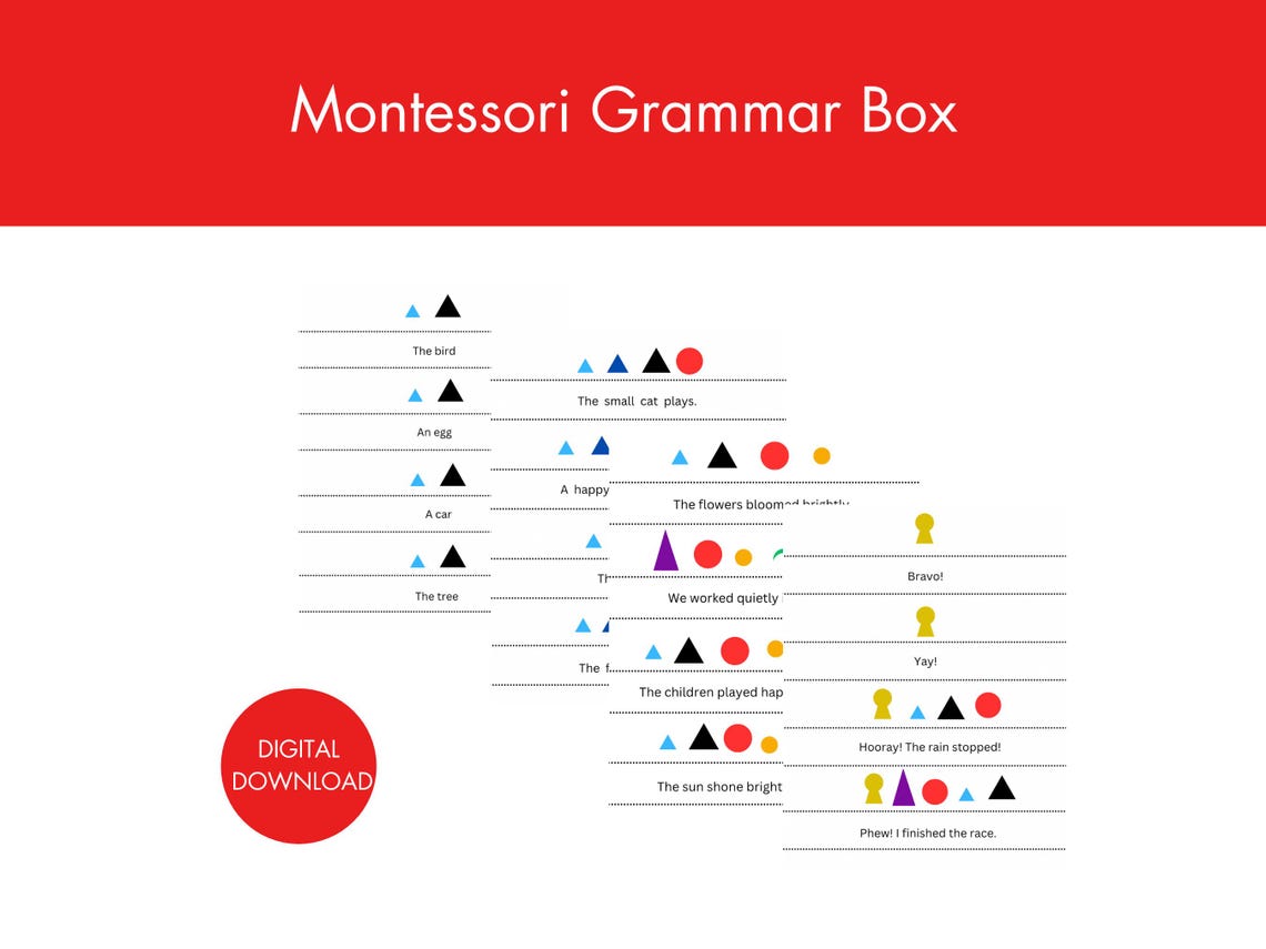 Montessori Language | Grammar Box - Etsy