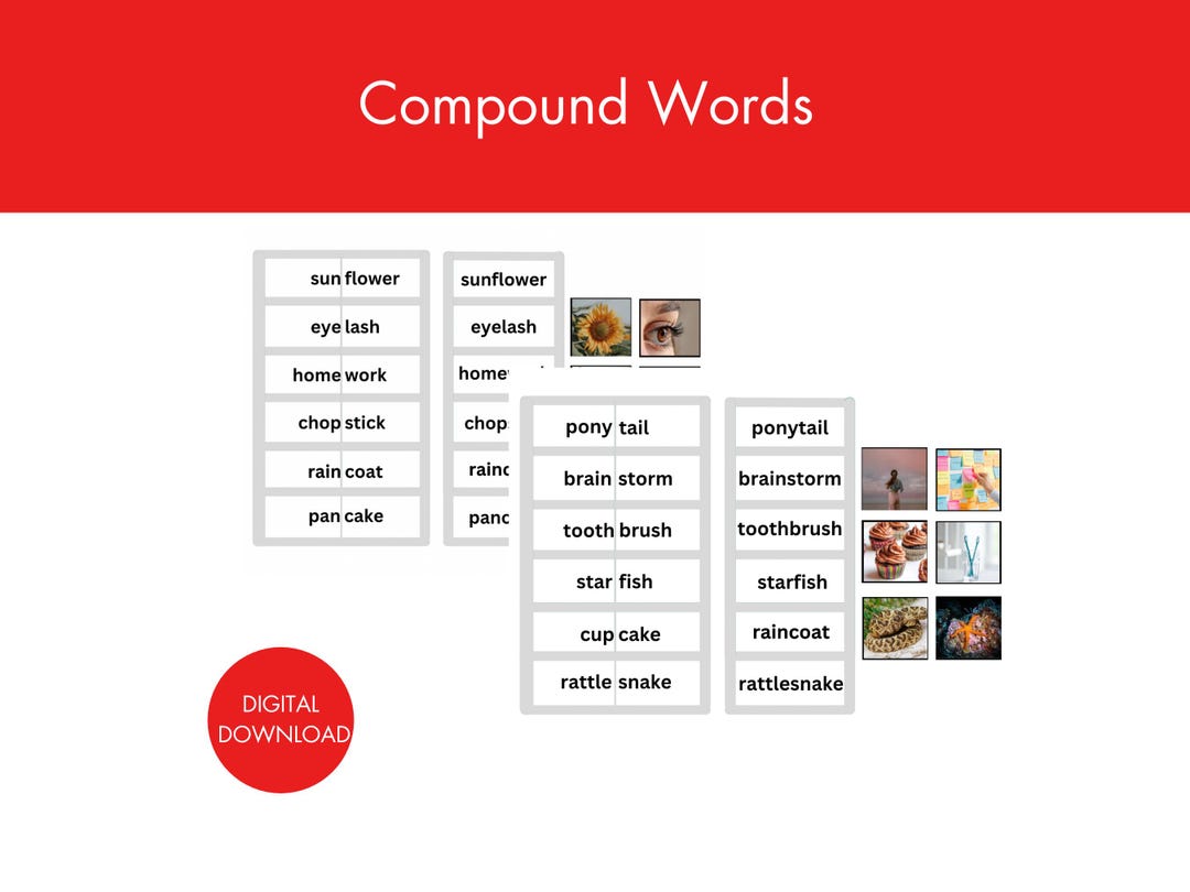 Compound Words | Montessori - Etsy
