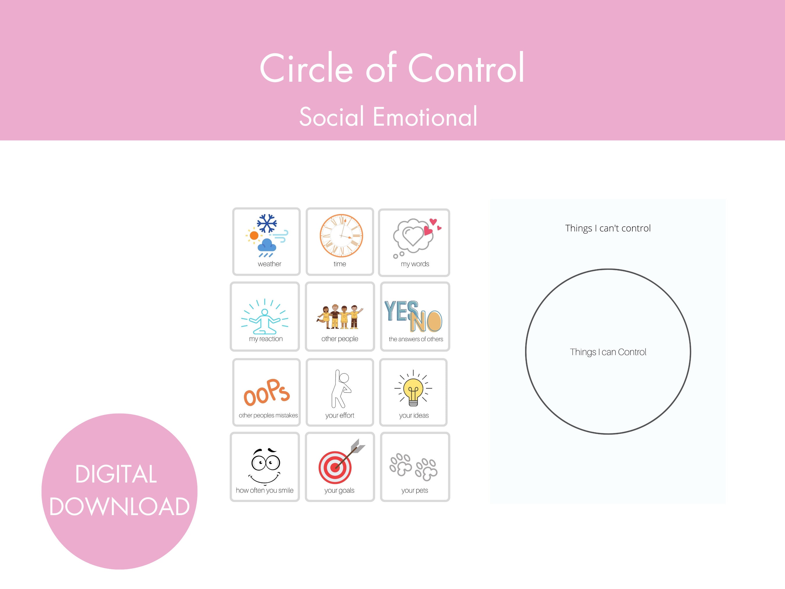 Circle of Control: Social Emotional Learning for Preschool - Etsy