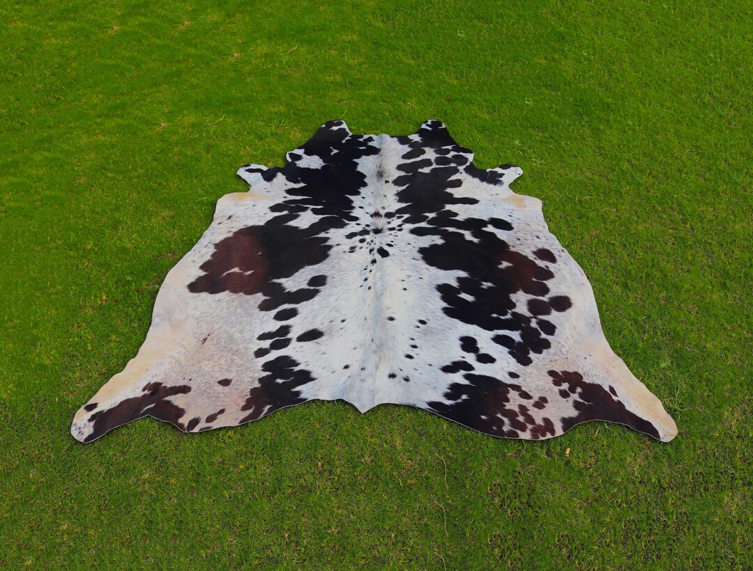 Tricolor Cowhide Rugs - Real Black and White Cow Skin Rugs - Natural ...