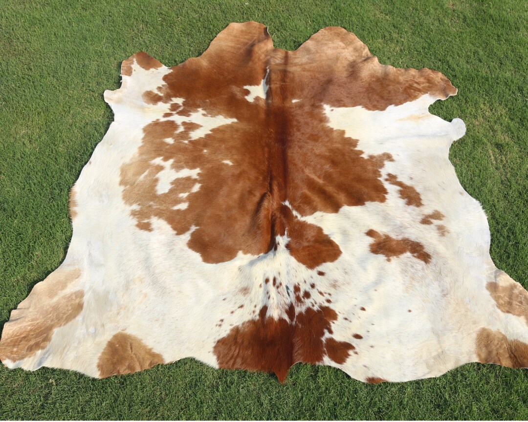 Extra Large Cowhide Rug 9x6ft -brown and White, Cowhide Rug UK - Animal ...