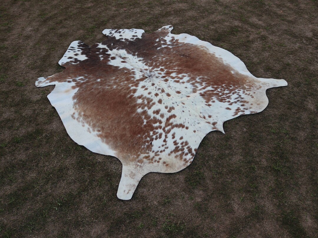 Exotic Cowhide Rug, Brown and White Cow Hide Rug for Western Home Decor ...