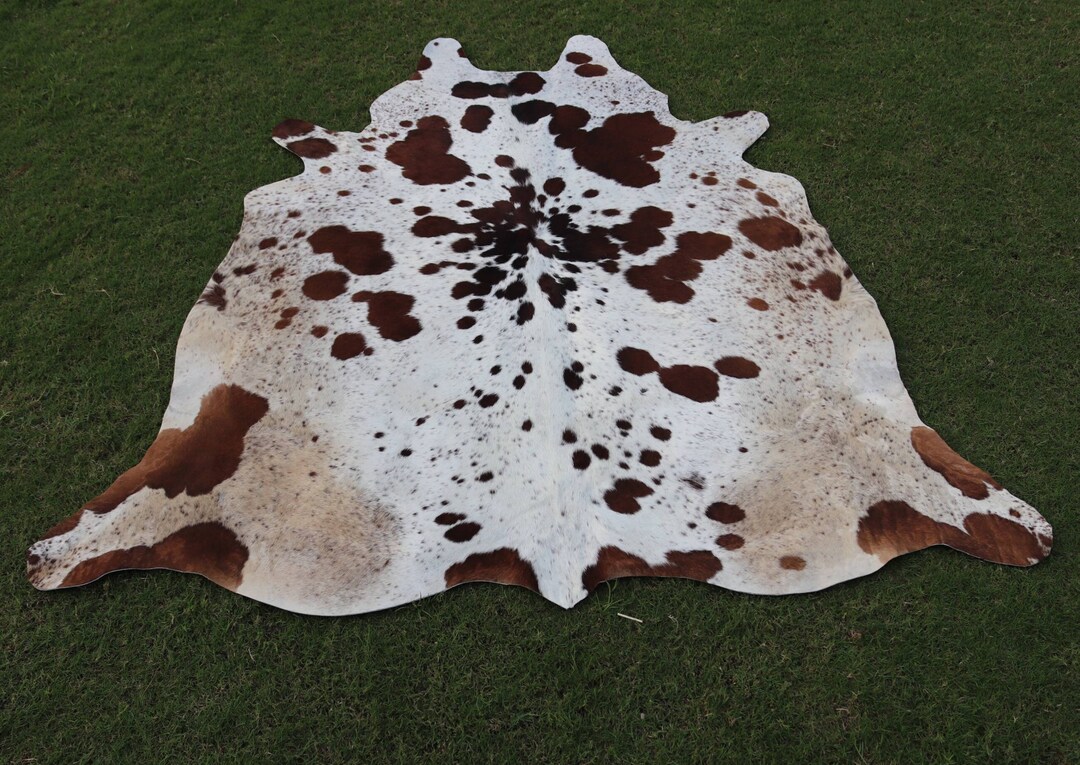Brown and White Cowhide Rug Brown Spotted Cowskin Rug Exclusive Cow ...