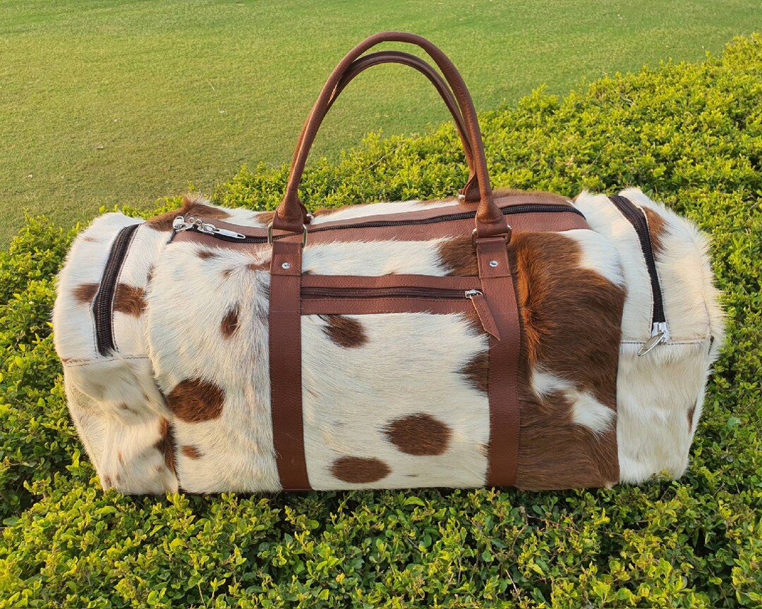 Large Duffel Bag - Large Duffle Bag for Travelling Natural Cowhide Gym ...