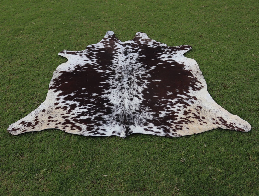 Tricolor Cowhide Rugs - Speckled Brown and White Cow Skin Rugs - Home ...