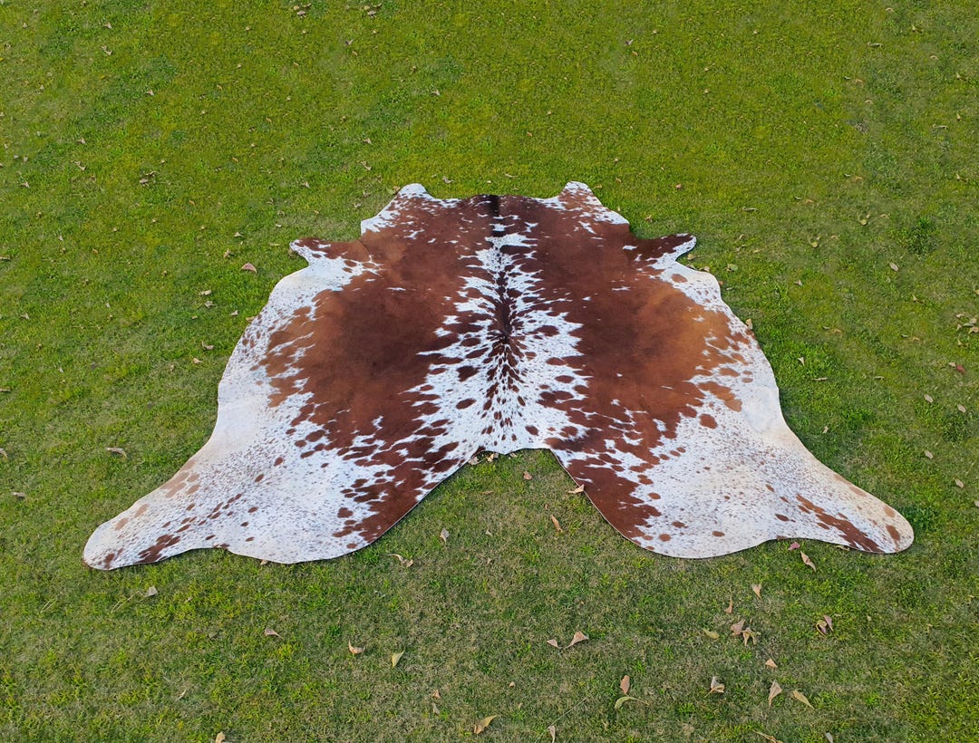 Natural Brown and White Cowhide Rugs Real Tricolor Cow Skin Rugs Large ...