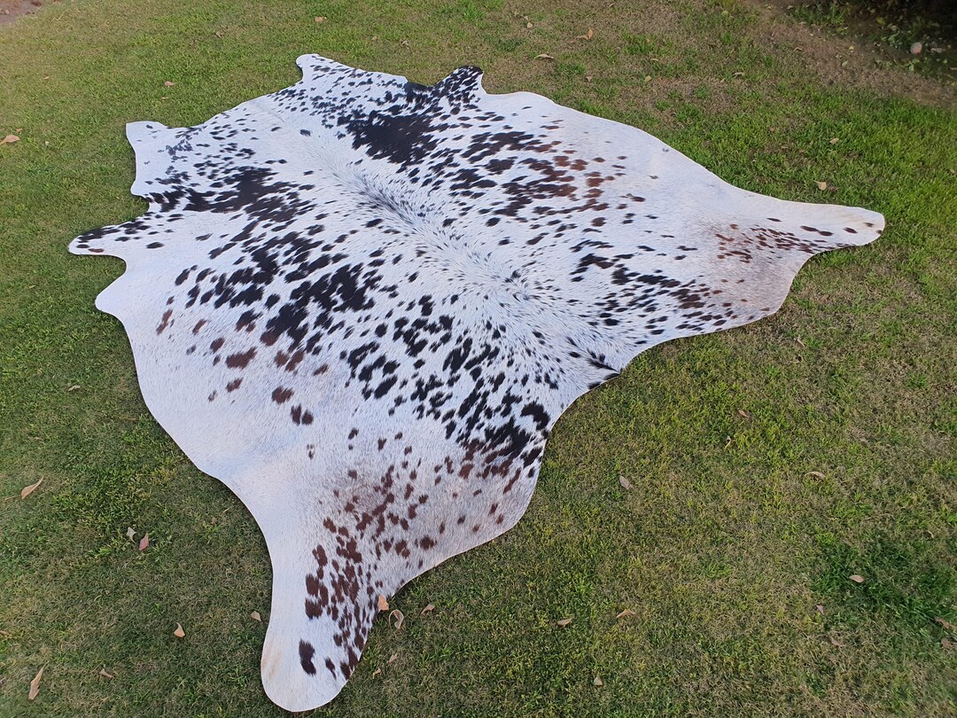 Spotted Black Cow Hide Rug, Perfect Rug for Upholstery, Tricolor ...