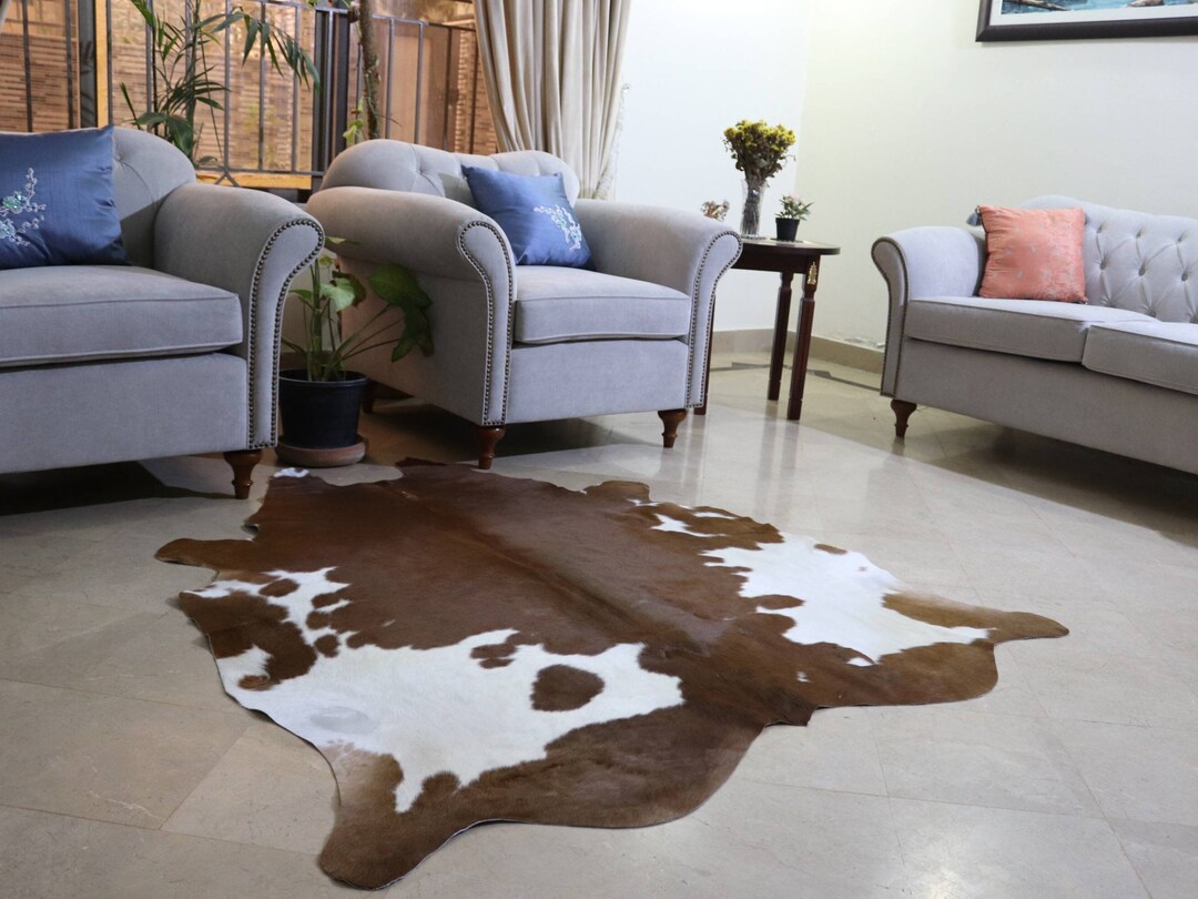 Brown and White Cowhide Rug - Brown Panda Print Real Cow Skin Rug ...