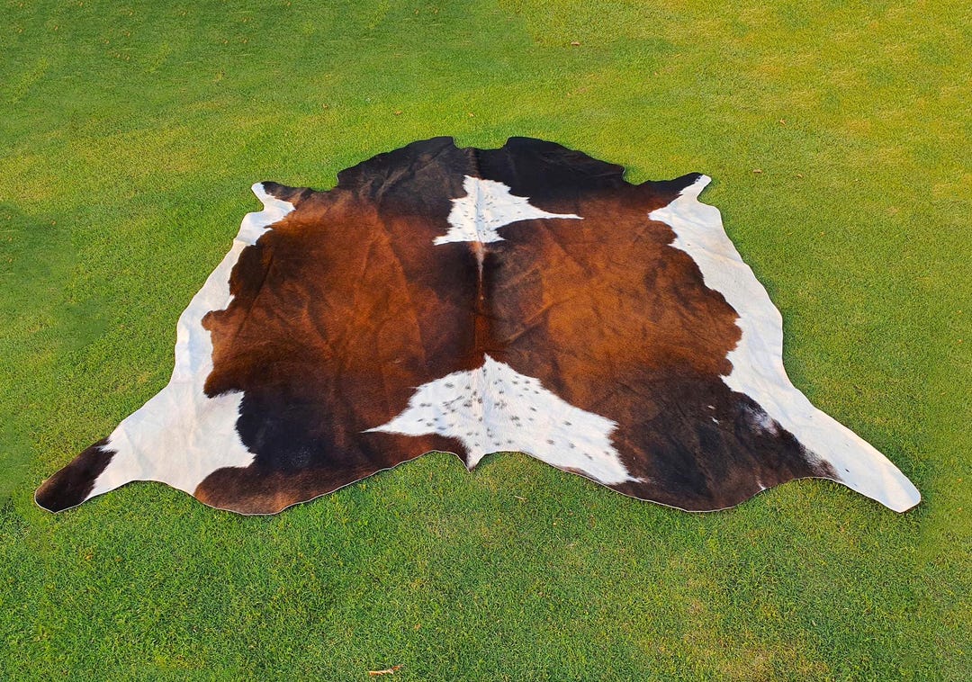 Genuine Cowhide Rugs in Tricolor Living Room Decor Floor Area Rug Large ...