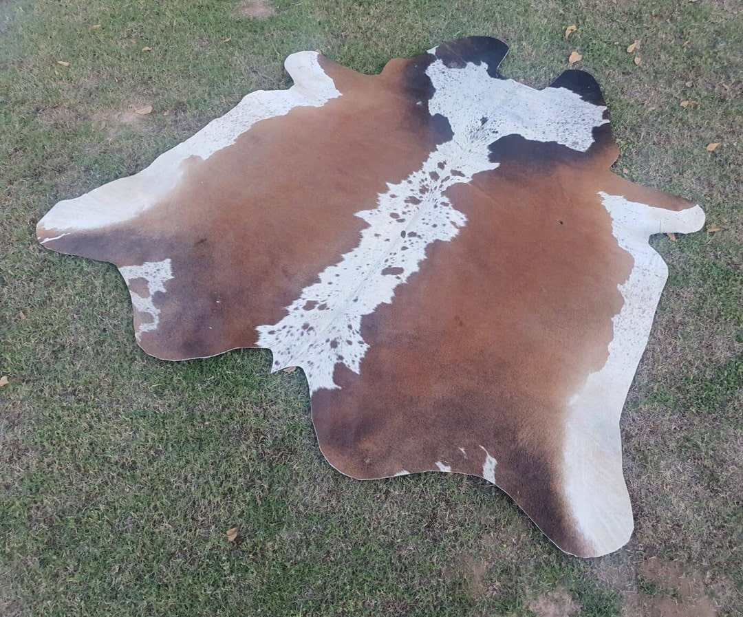 Exclusive Cowhide Rug Brown and White - Tricolor Real Cow Skin Rug ...