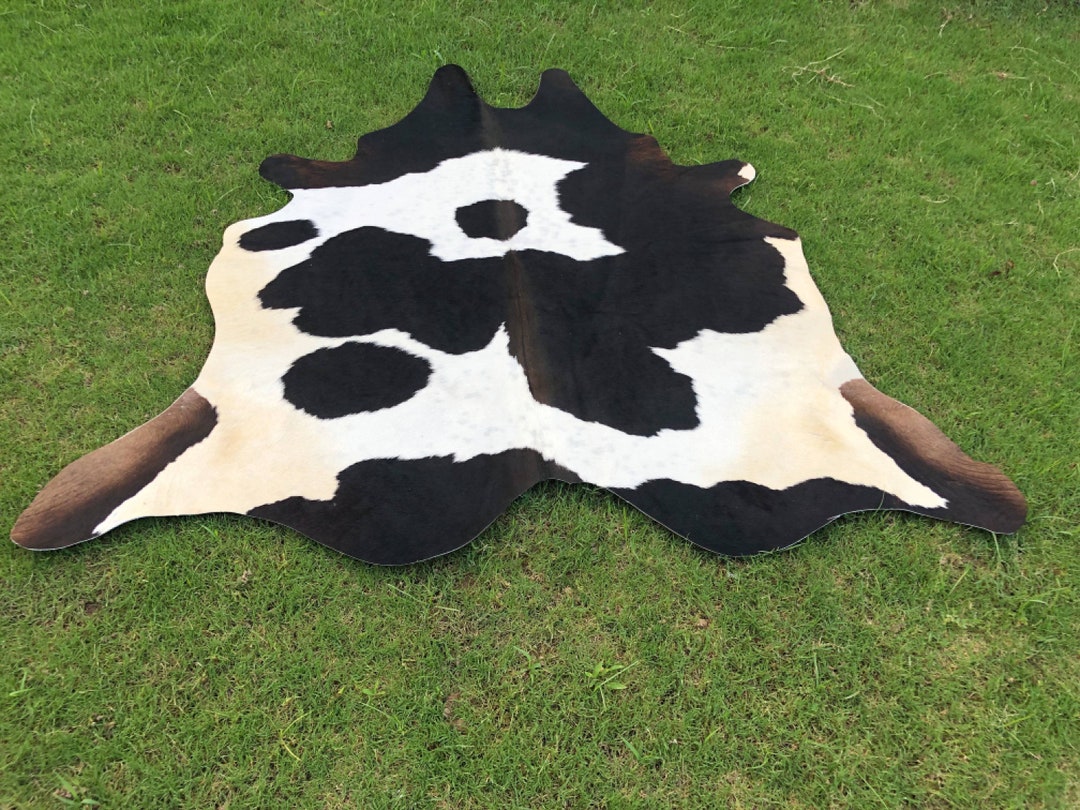 Black Panda Cowhide Rug - Black and White Real Cow Skin Rug - Brazilian ...