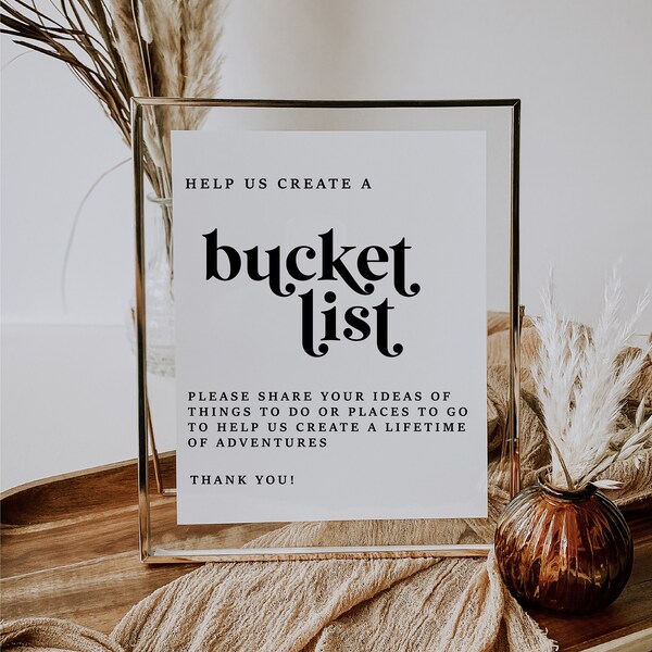 Bucket List Wedding Sign - Etsy