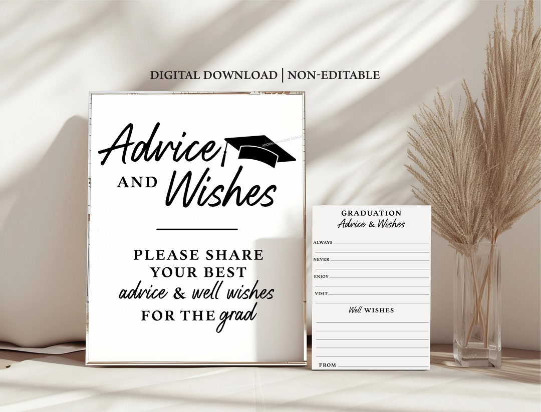 Graduation Advice and Wishes, Graduation Advice Sign, Graduation Advice ...