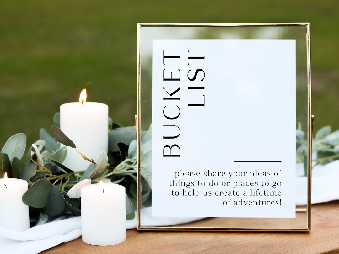 Wedding Bucket List Wedding Bucket List Sign Bridal Shower - Etsy