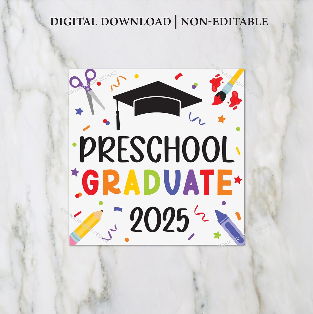 Preschool Graduate Stickers, Printable Preschool Graduate Stickers ...