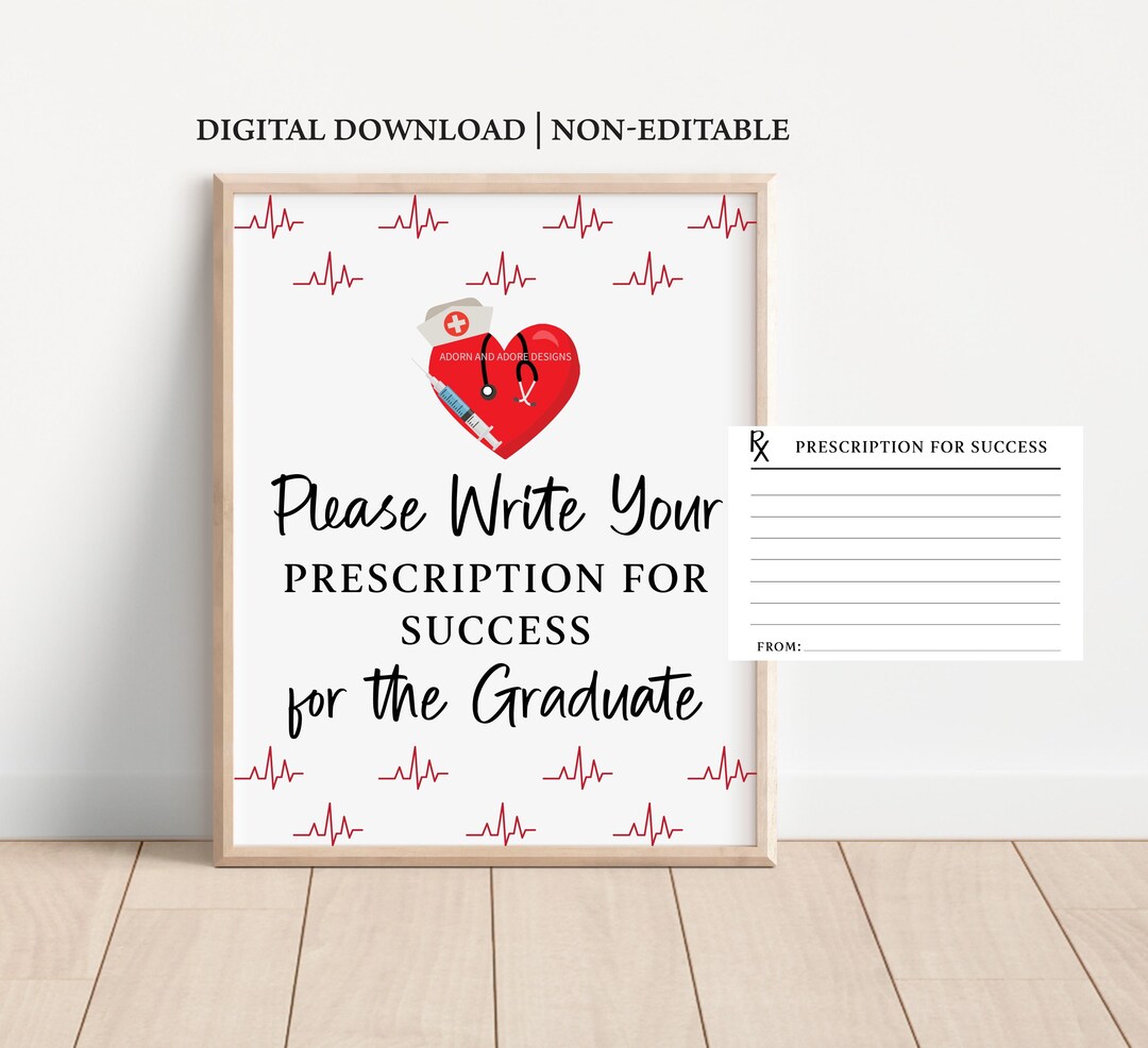 Prescription for Success Sign, Prescription for Success Cards, Nurse ...