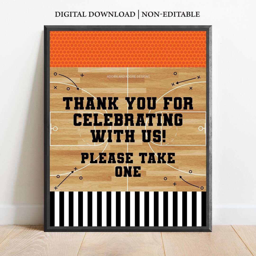 Graduation Favors Sign, Printable Graduation Favors Sign, Basketball ...