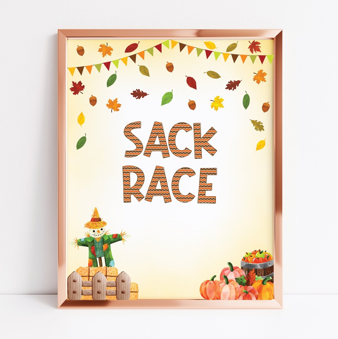 Sack Race Sign Fall Festival Signs Harvest Festival Signs - Etsy