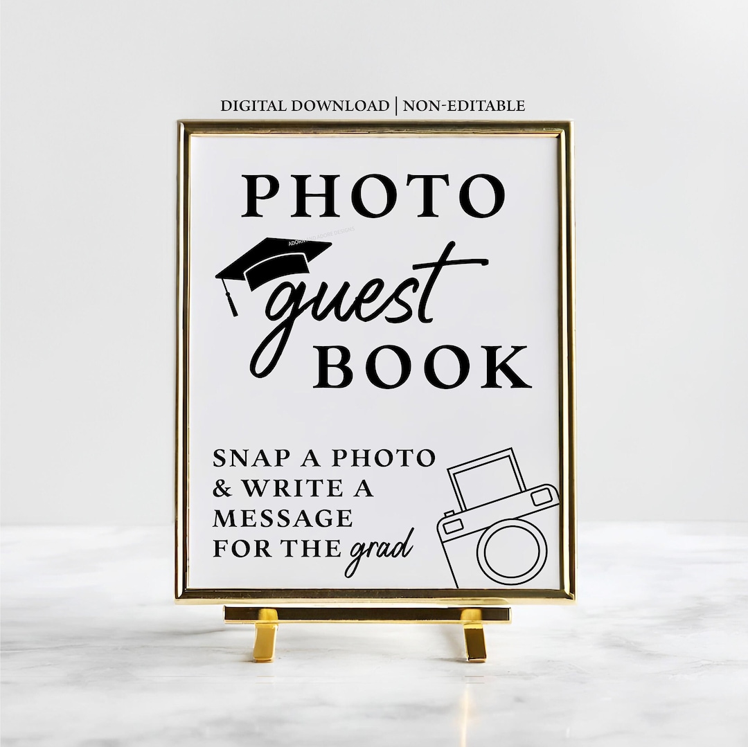 Graduation Photo Guestbook, Printable Graduation Photo Guestbook Sign ...