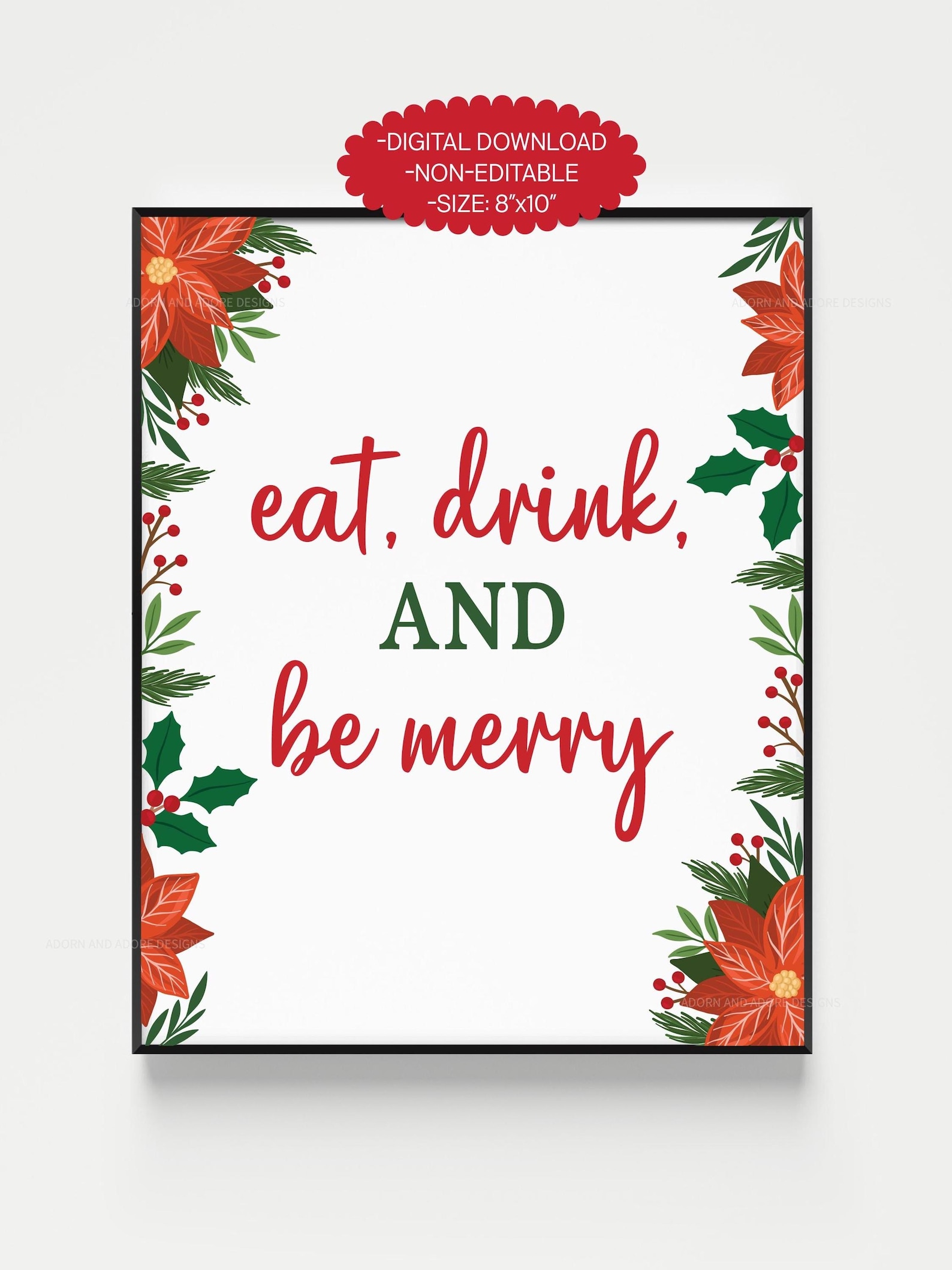 Eat Drink and Be Merry Sign, Printable Eat Drink and Be Merry Sign ...