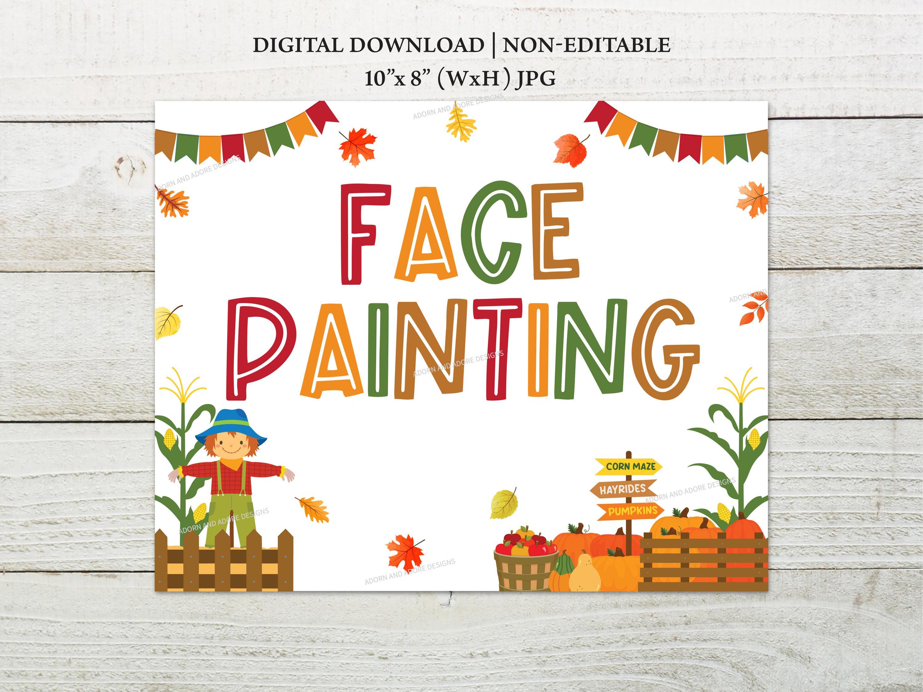 Face Painting, Fall Festival Signs, Harvest Festival Signs, Fall ...