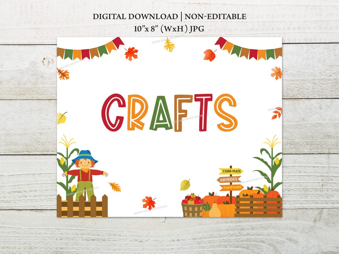 Crafts Sign, Fall Festival Crafts, Fall Festival Signs, Harvest ...