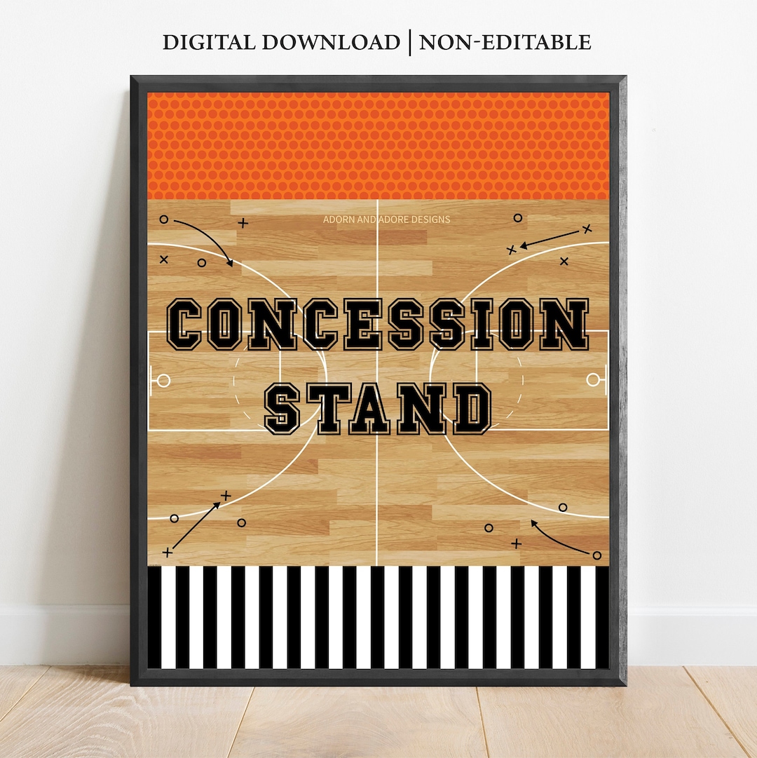 Concession Stand, Concession Stand Sign, Basketball Party, Basketball ...