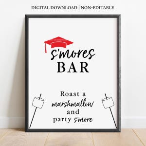 Graduation S'mores, Graduation S'mores Bar Sign, Printable S'mores Bar ...