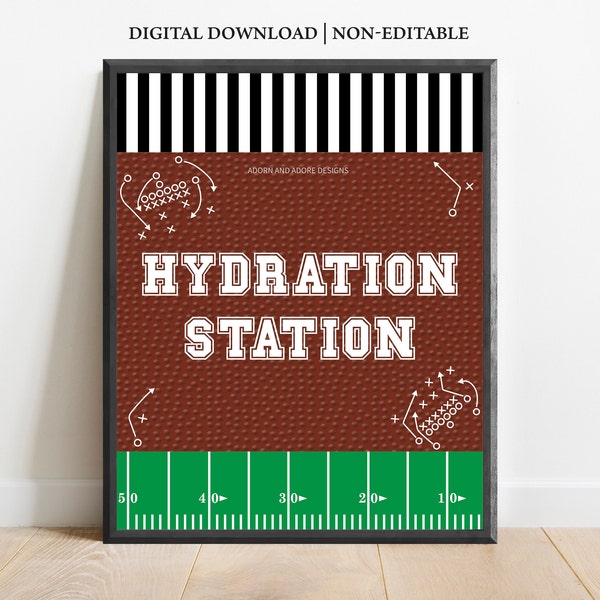 Football Hydration Station Sign - Etsy