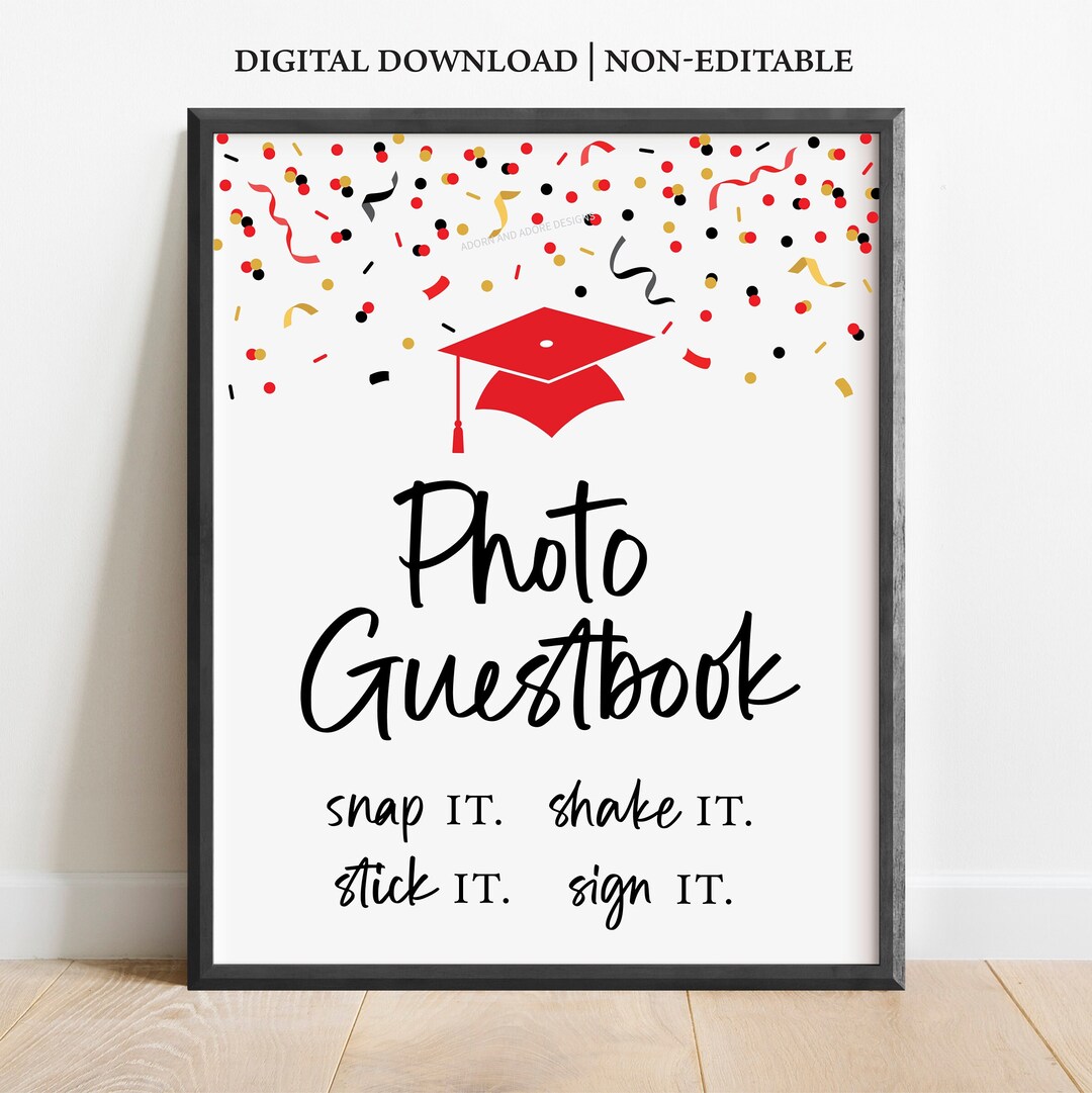 Graduation Photo Guestbook, Printable Graduation Photo Guestbook Sign ...