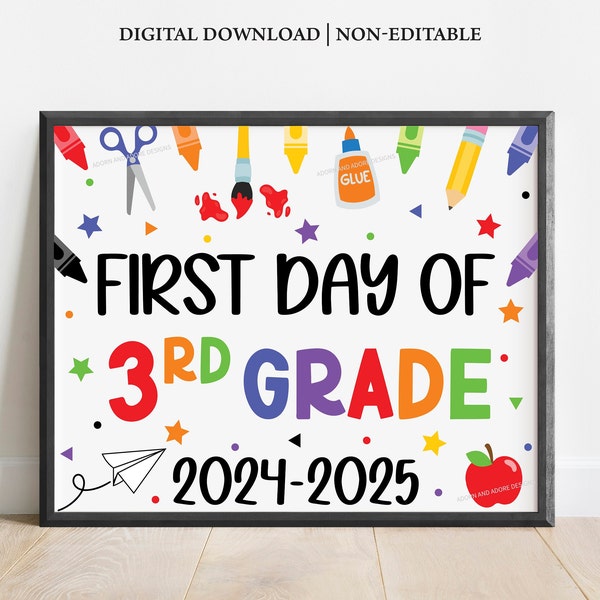 3rd Grade Sign - Etsy