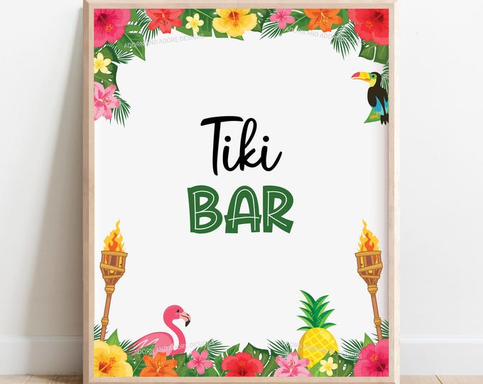 Tiki Bar Sign, Luau Party, Luau Birthday, Luau Decorations, Tropical ...
