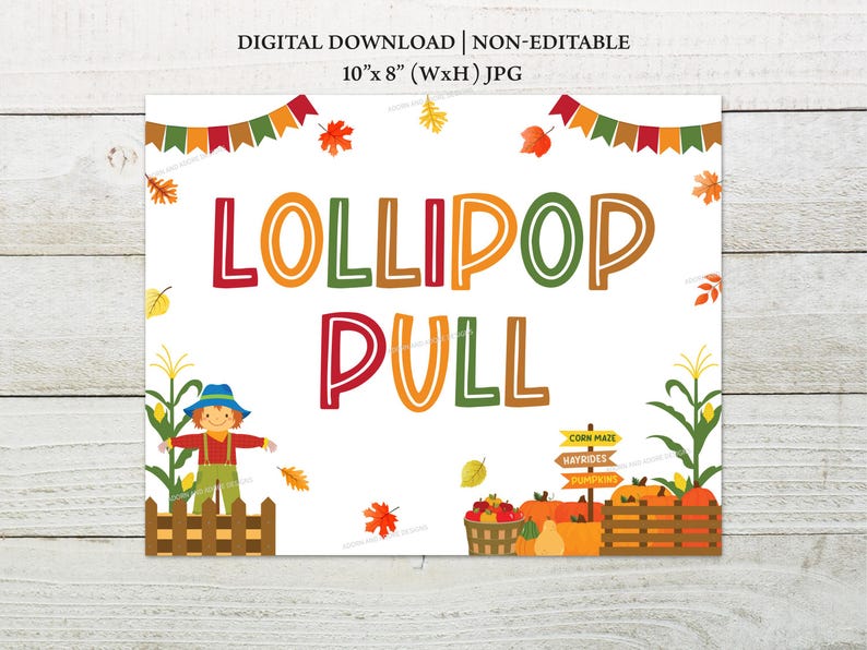 Lollipop Pull, Fall Festival Signs, Harvest Festival Signs, Fall ...
