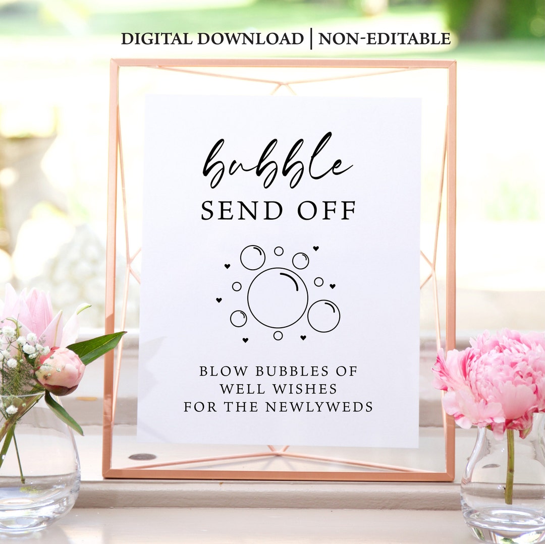 Bubble Send Off, Bubble Send off Sign, Wedding Bubble Send Off, Wedding ...