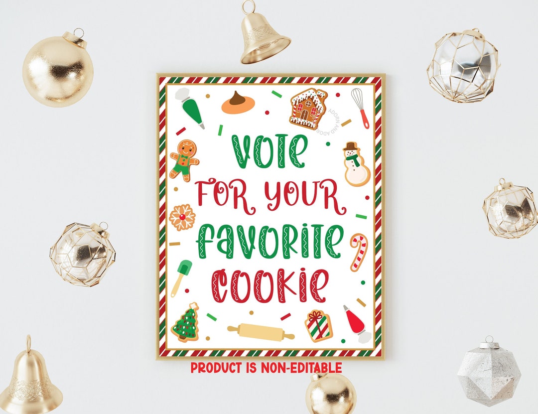 Christmas Cookie Contest Sign Christmas Cookie Contest Voting - Etsy